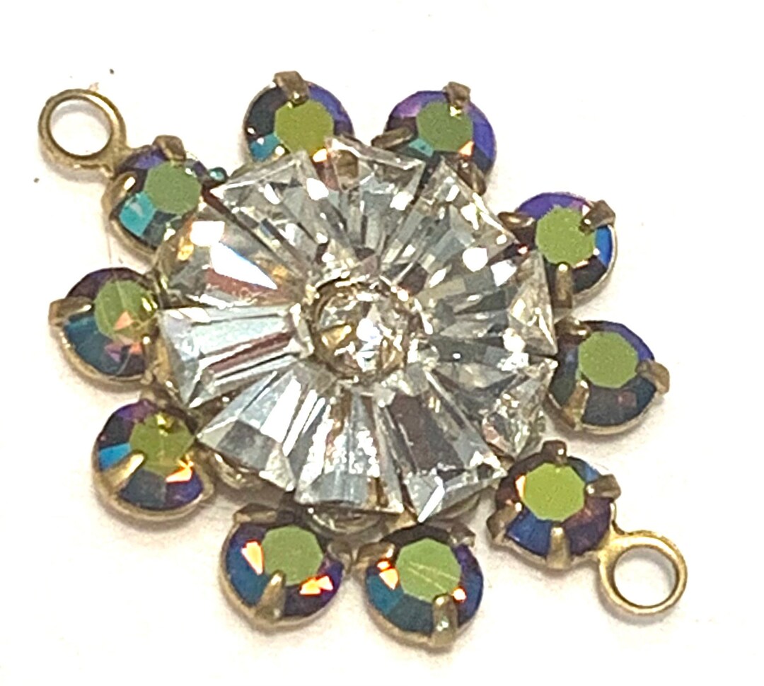 Vintage Keystone Swarovski Crystal Cluster With Amethyst AB Connectors ...