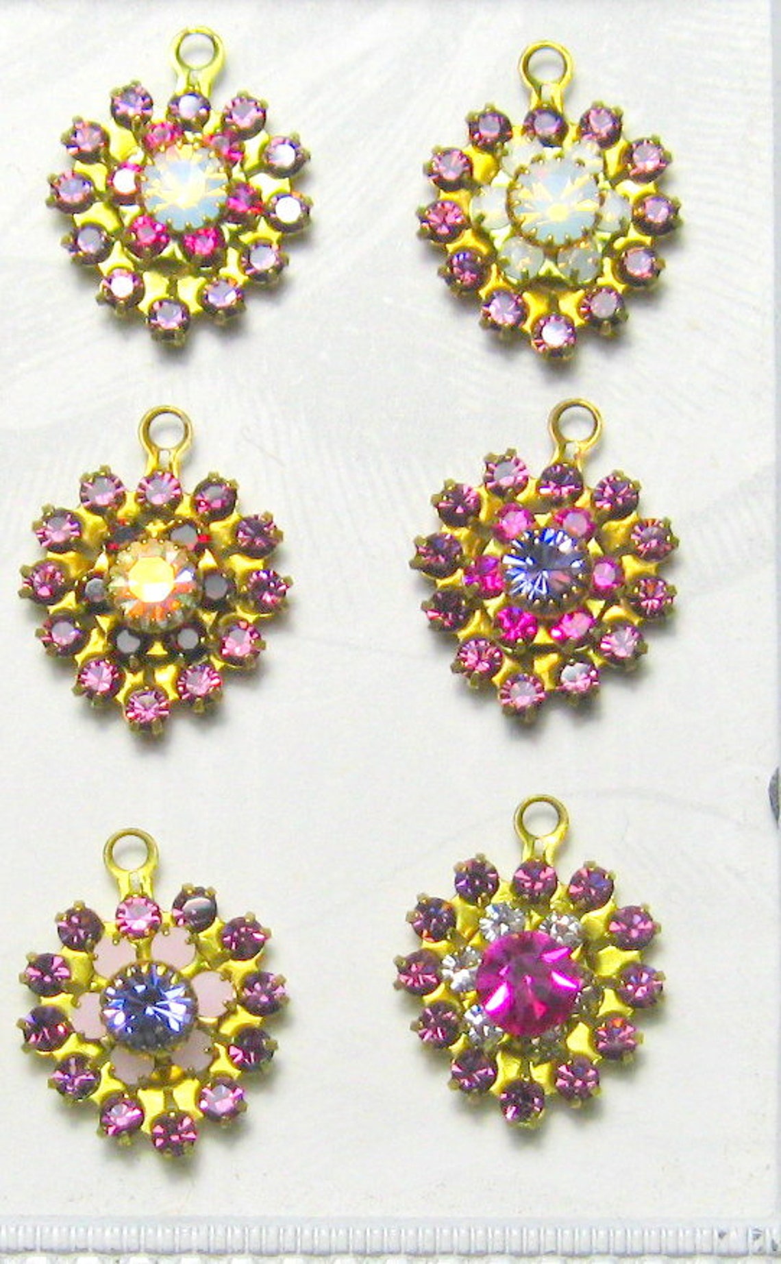 Swarovski Crystal Heart Charms Crystal Dangles Hearts Amethyst Heart ...