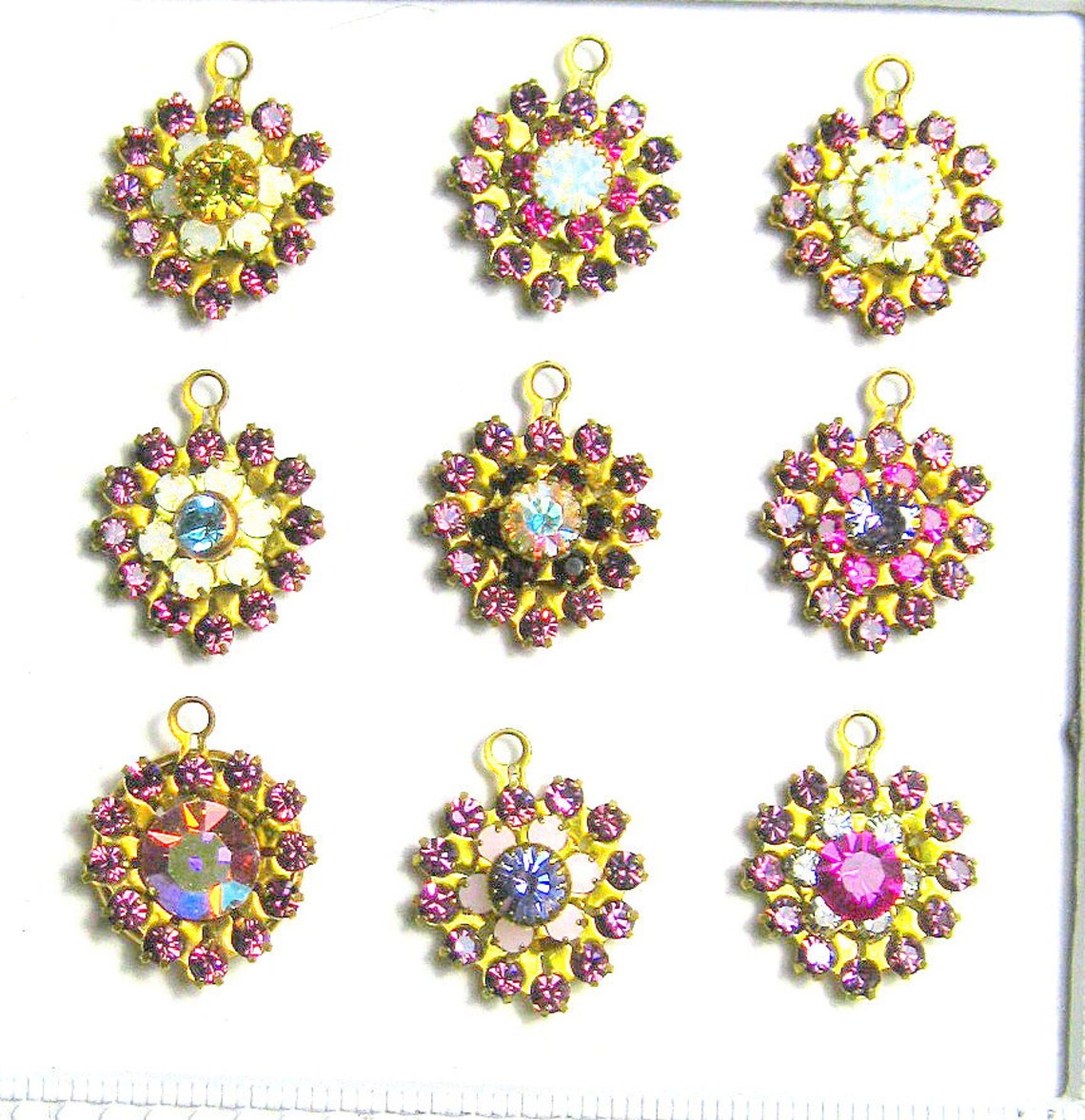 Swarovski Crystal Heart Charms Crystal Dangles Hearts Amethyst Heart ...