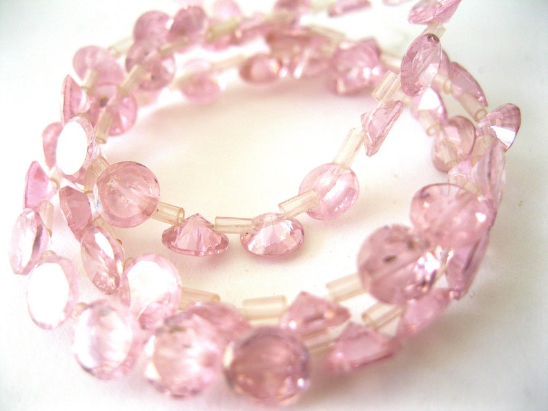 CZ Pink Rose Diamond-shaped Beads - Drilled Cubic Zirconia in a Pale ...