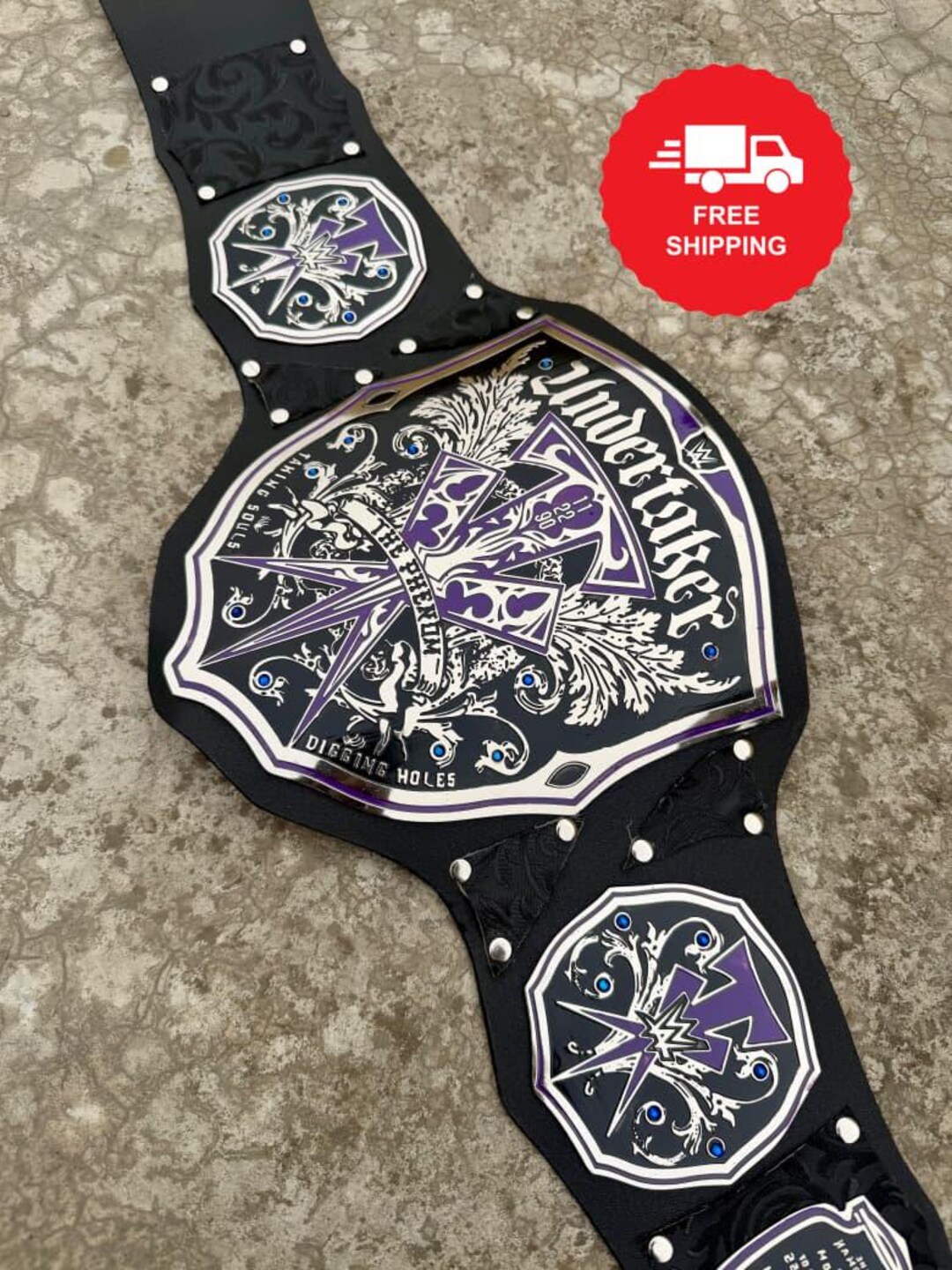 Undertaker Inspired Championship Belt Custom Wrestling Replica Purple ...
