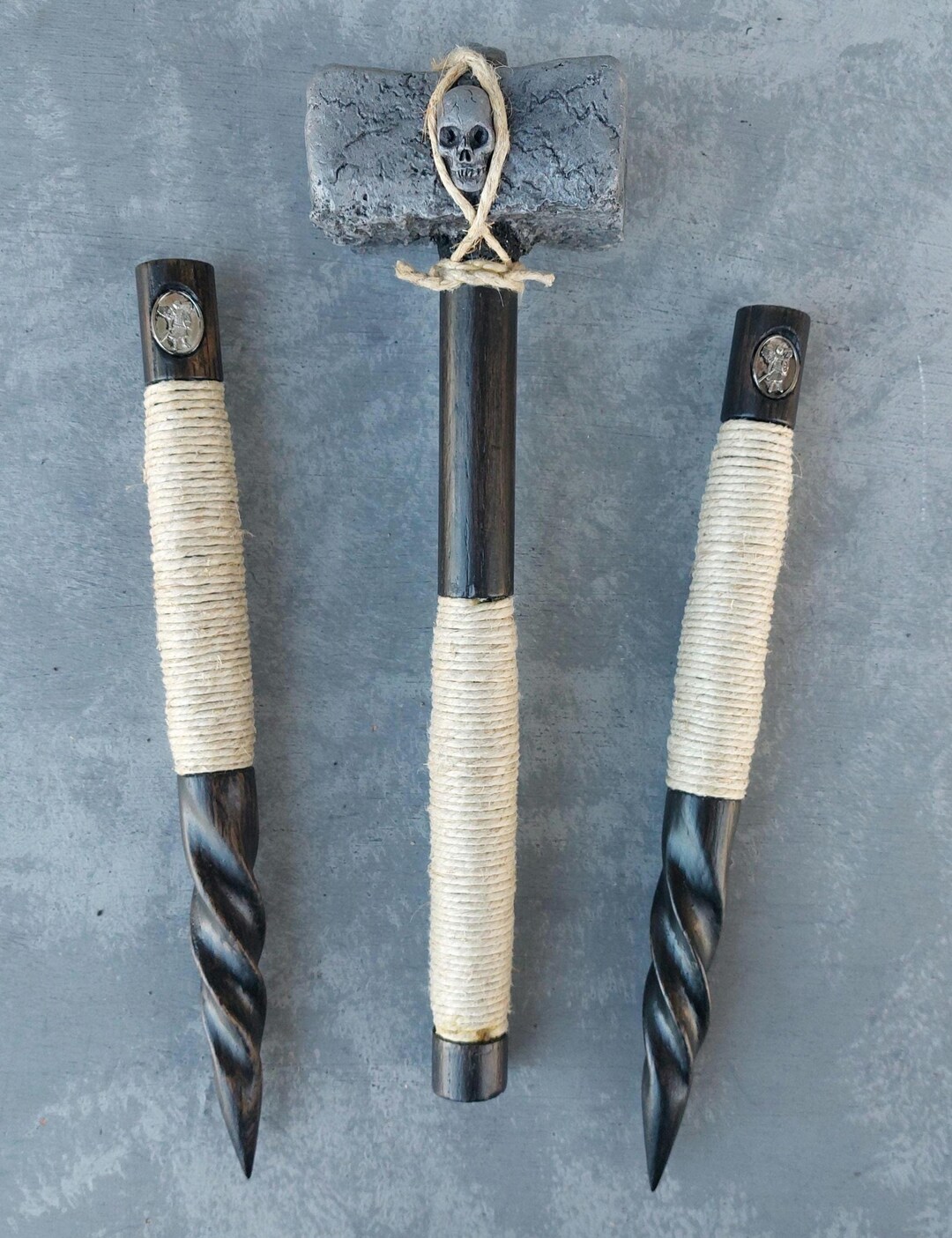 Vampire Slayer Set / Stakes With Mallet / Archangel Medallions of ...