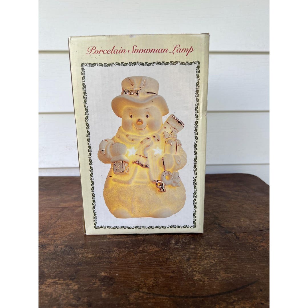 Vintage Porcelain Snowman Lamp With Bulb Included E3 - Etsy