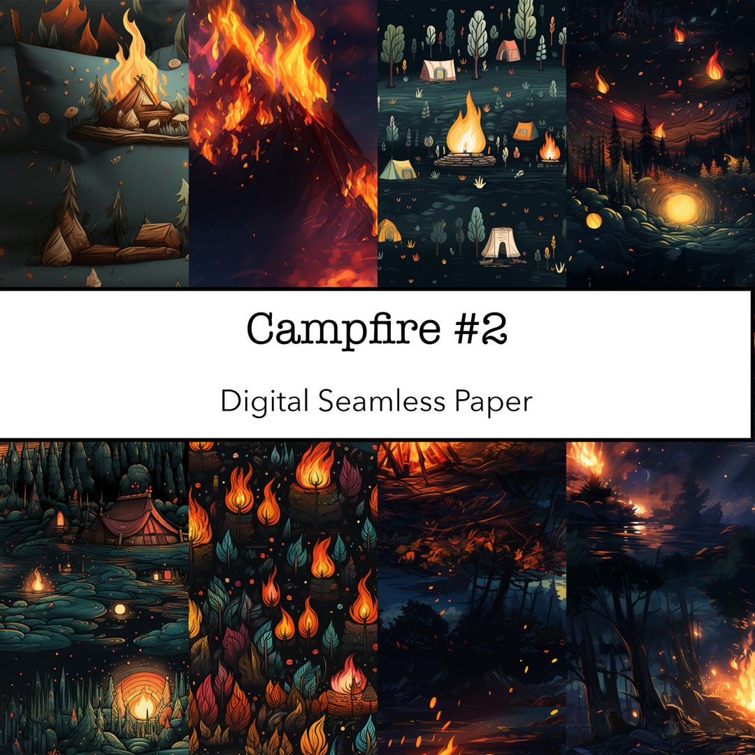 Campfires 2 Digital Paper 8 Seamless Patterns Instant Download 12x12 ...
