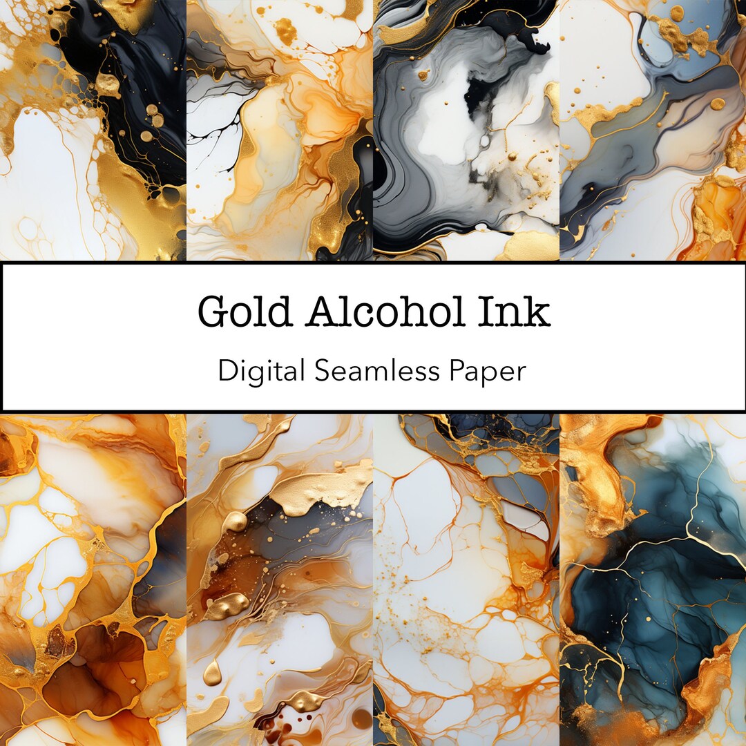 Gold Alcohol Ink Digital Paper 8 Seamless Patterns Instant Download ...