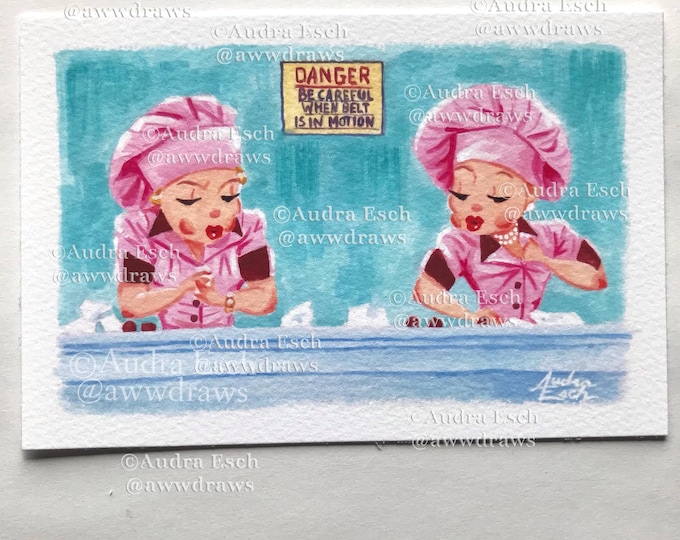 I Love Lucy – Chocolate Factory Scene Art Print | 4x6 Inch Fine Art ...