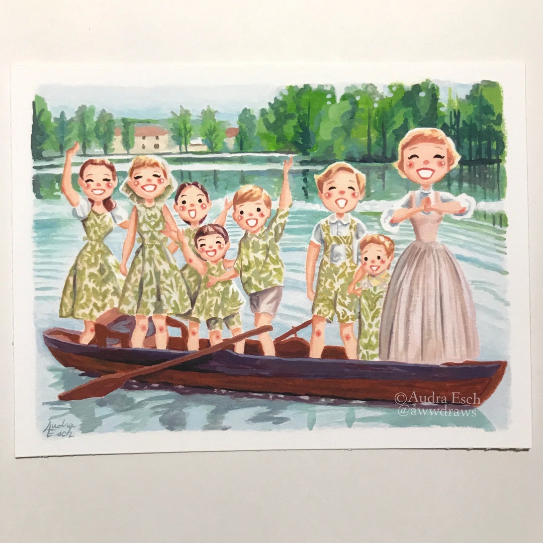 Von Trapp Family in Rowboat – Sound of Music 6x8 Fine Art Print ...