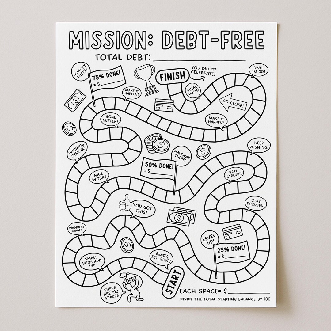 Cute Debt Tracker Savings Challenge Printable, Debt Snowball, Debt ...