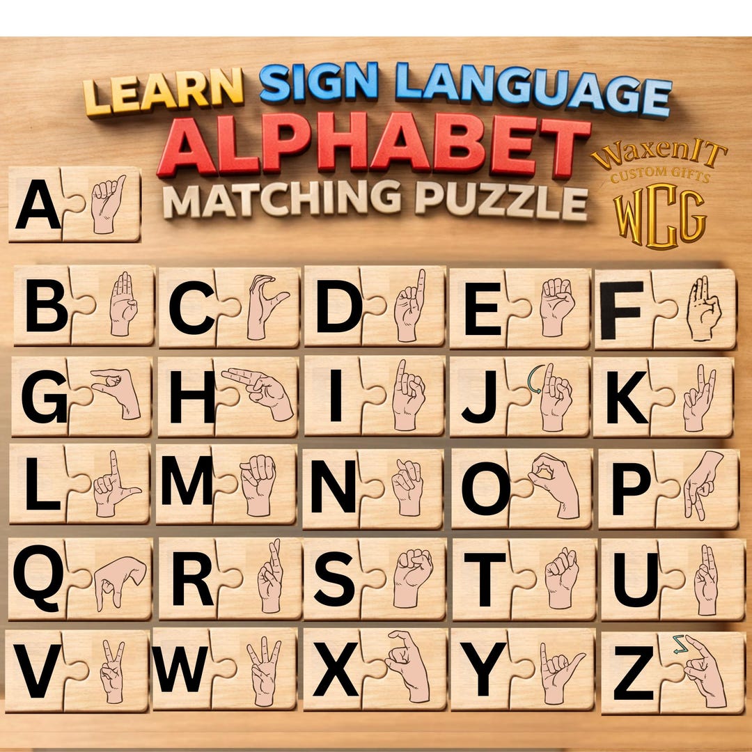 Sign Language Puzzle SVG Digital Download - Etsy