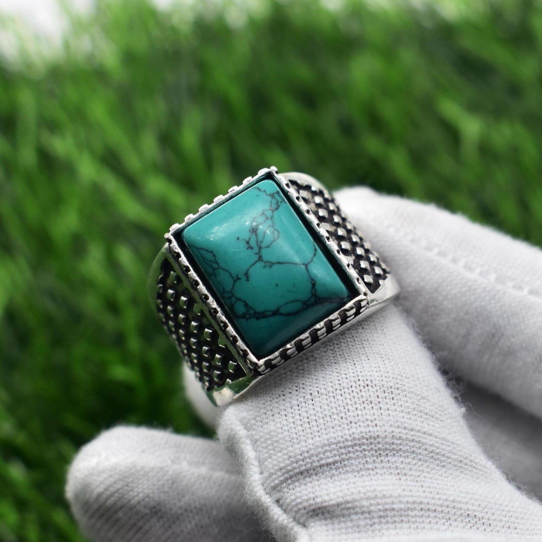 Blue Turquoise 925 Sterling Silver Ring | December Birthstone Handmade ...