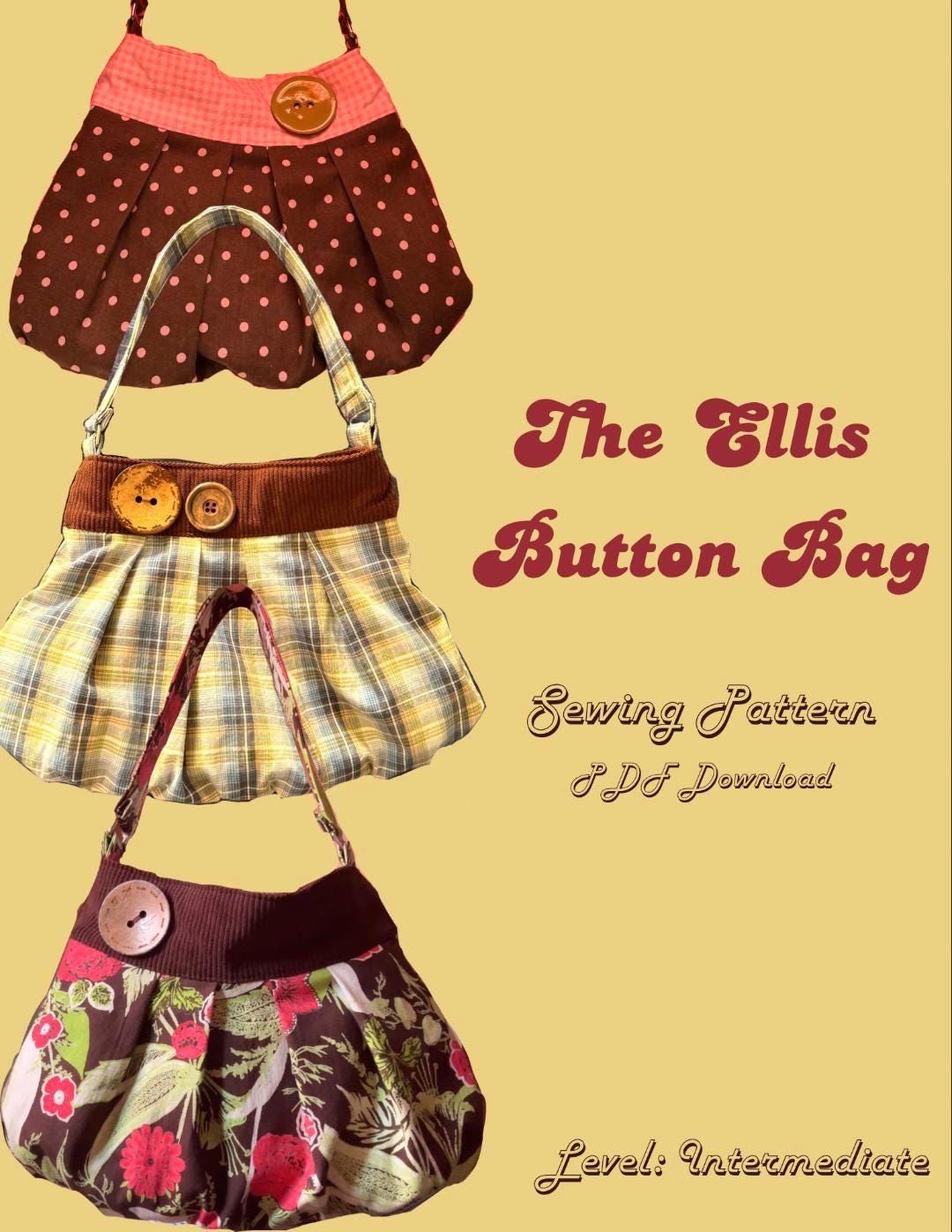 The Ellis Button Bag | Digital At-home PDF Sewing Pattern | Youtube ...