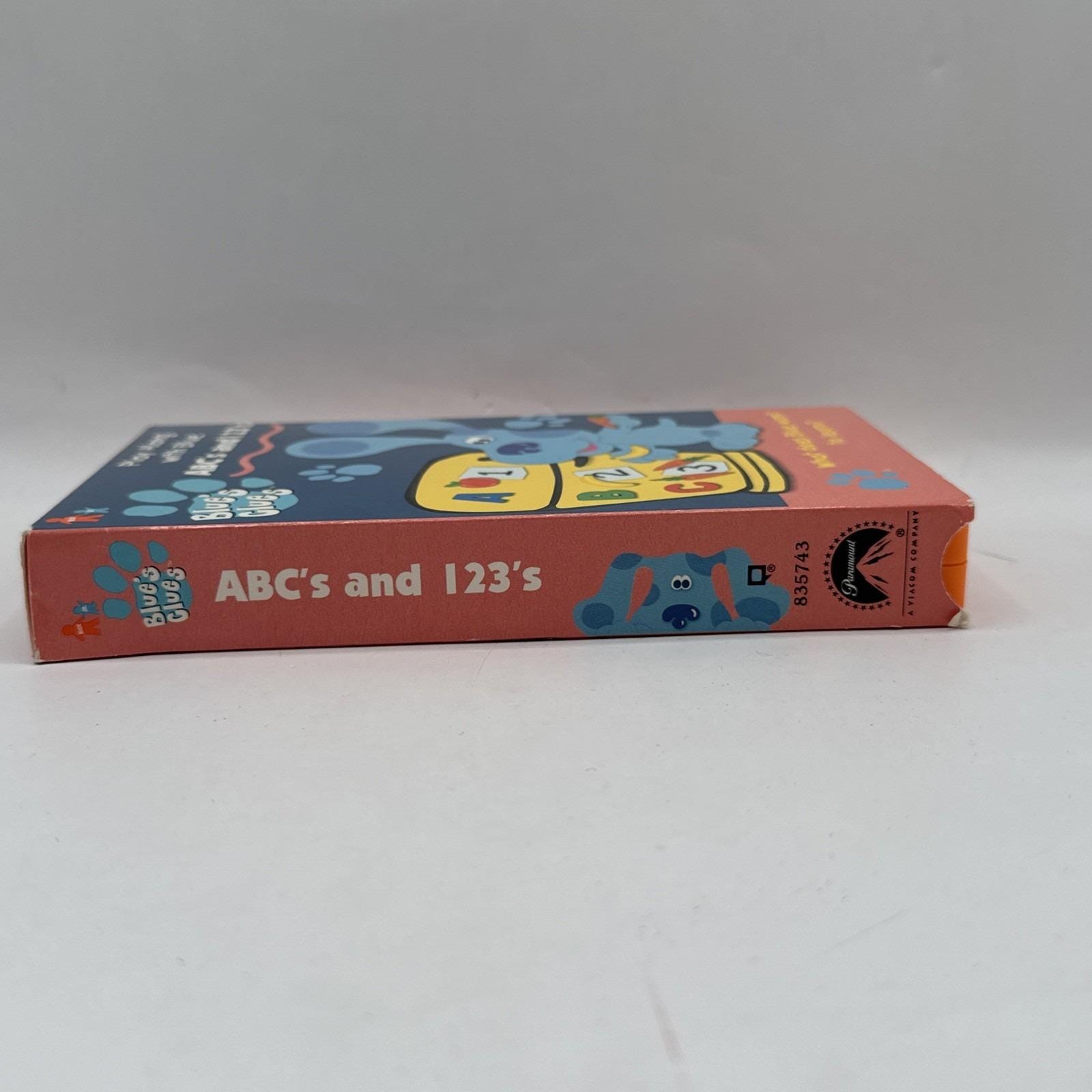 Blues Clues ABC 123 VHS Tape 1999 Play Along With Blue Nick Jr Orange ...