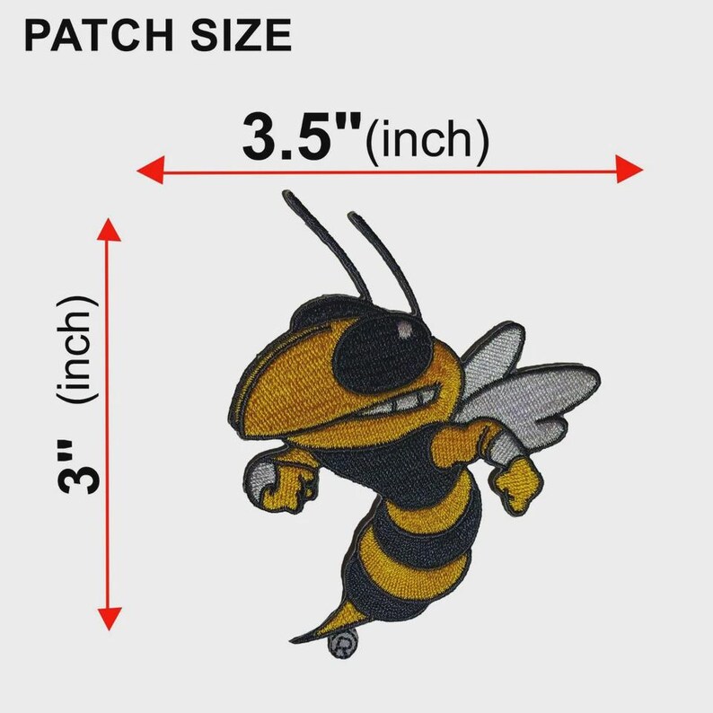 Georgia Tech Yellow Jacket Patch – Iron-on or Sew-on Embroidery (2.5 ...