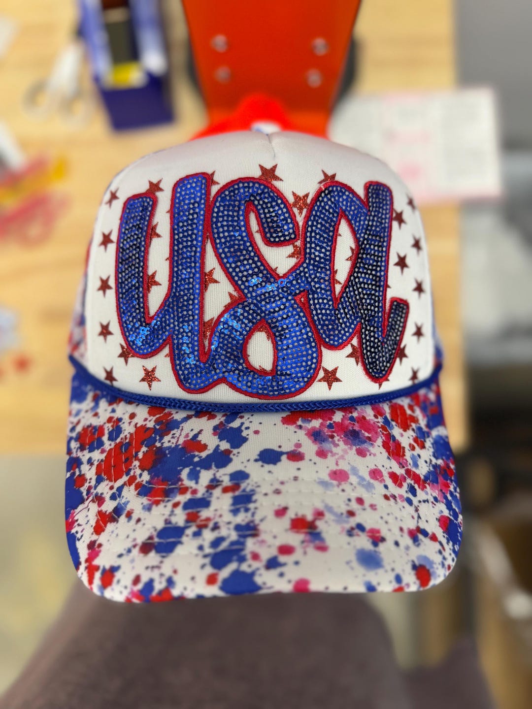 USA Paint Splatter Custom Trucker Hat - Etsy
