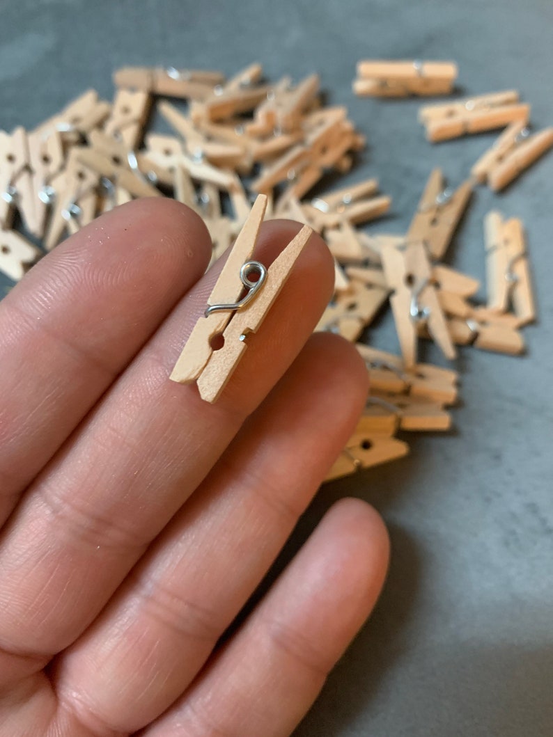 50 Mini craft Clothes pin wooden mini Clothes pin. Narelo | Etsy
