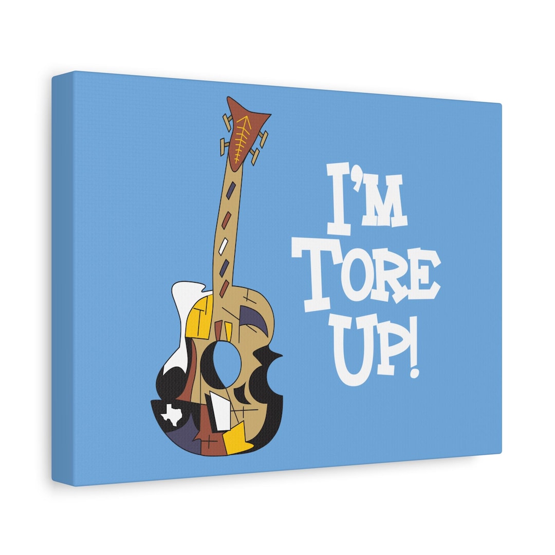 I'M TORE UP! Guitar Illustration Matte Canvas Stretched Wall Art 12x9 ...