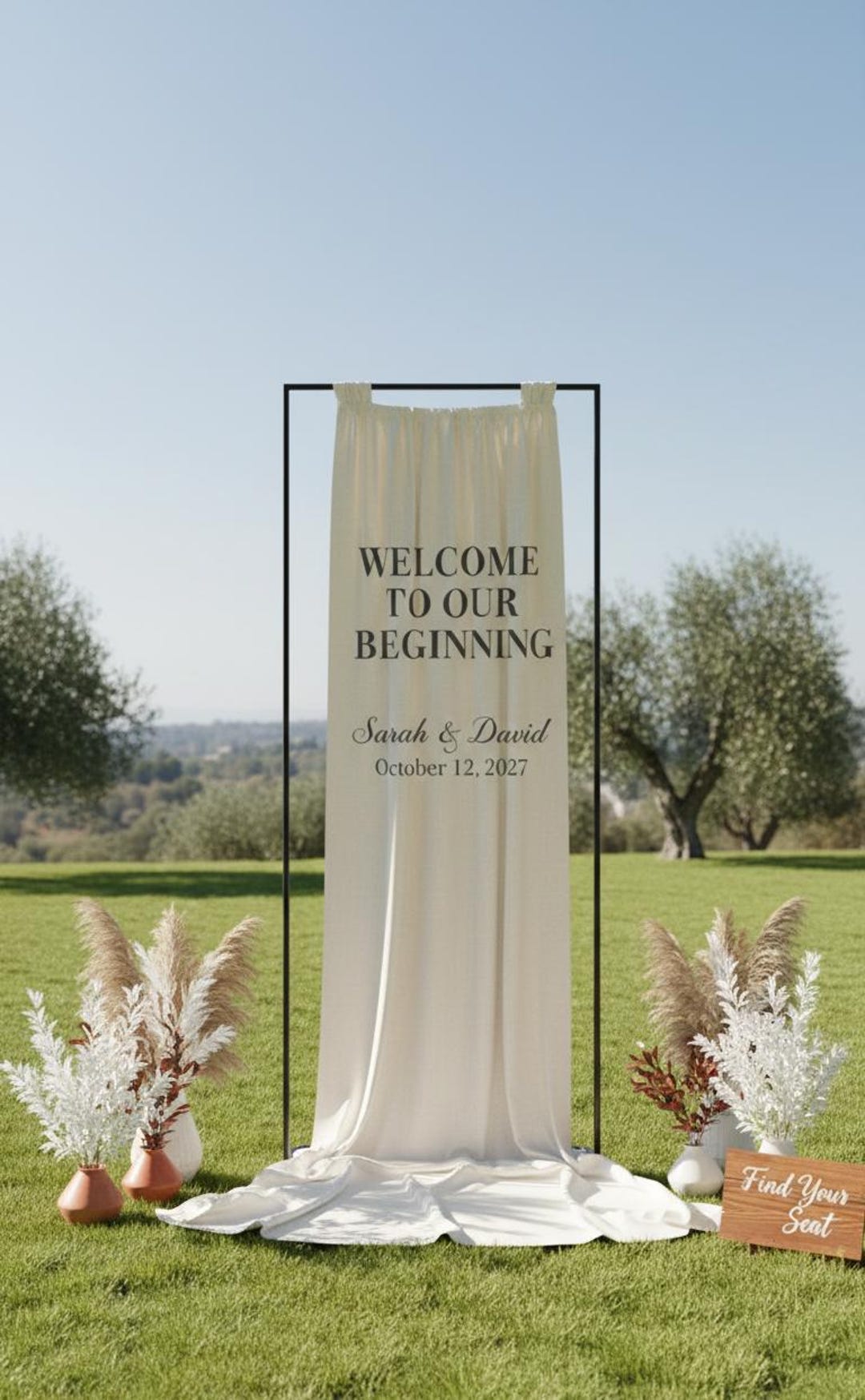 Metal Wedding Arch for Welcome Sign, Tall Wedding Stand for Seating ...