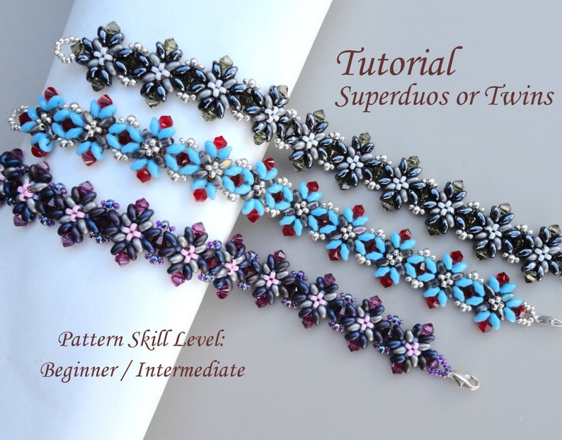 CAPRI Twin Superduo Seed Bead Bracelet Beading Tutorial - Etsy