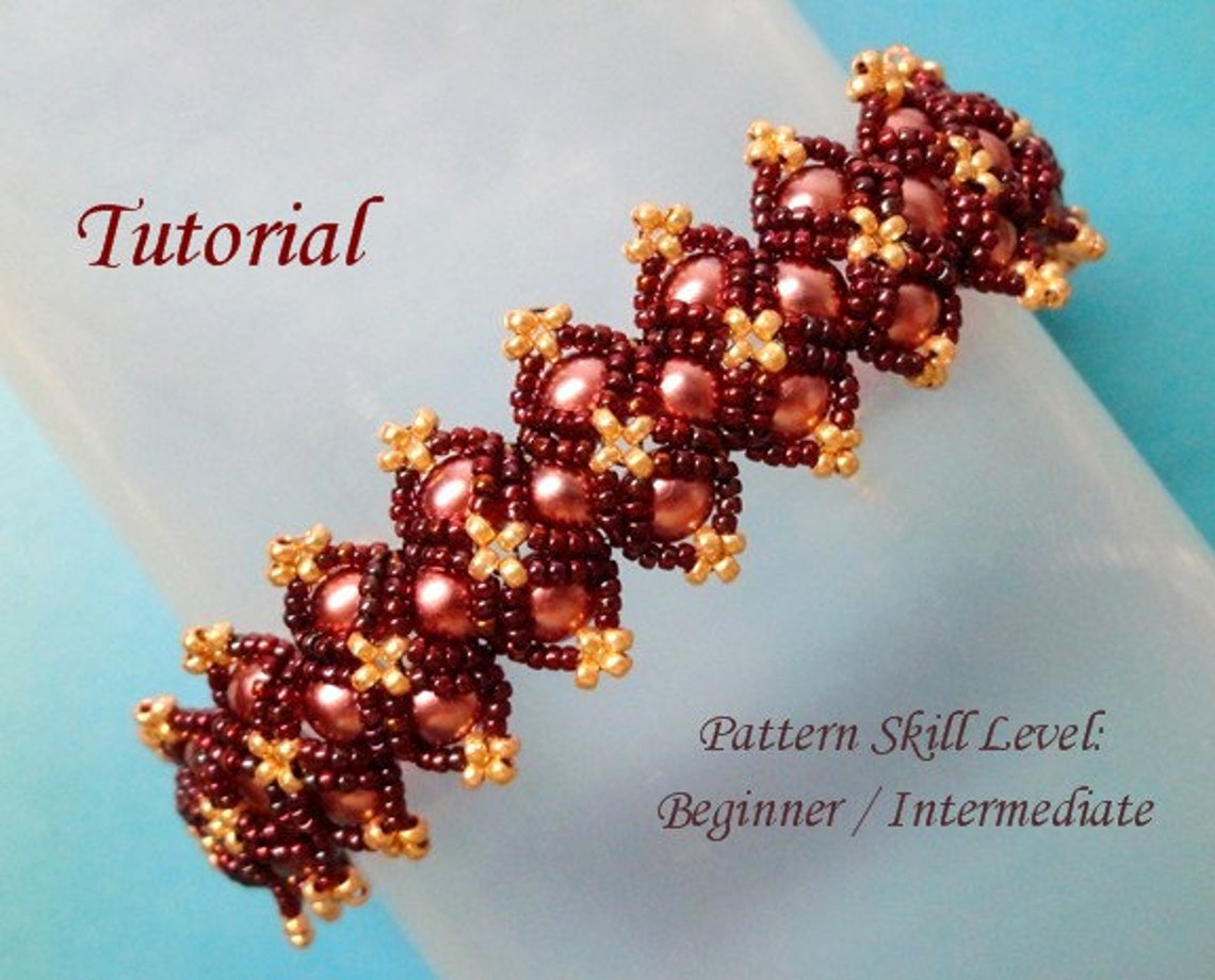 ROSES Beaded Bracelet Beading Tutorial Beadweaving Pattern - Etsy