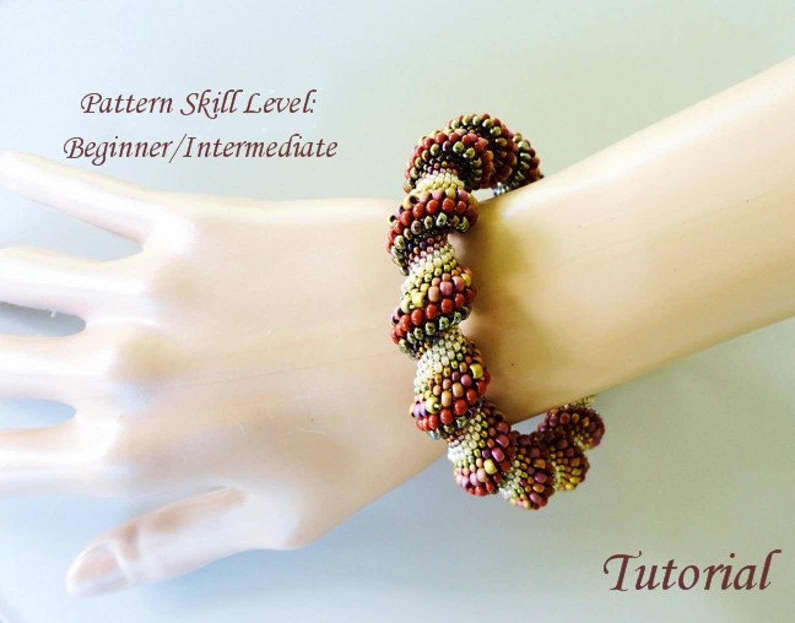 CINNAMON TWIST Cellini Spiral Beaded Bracelet Beading Tutorial - Etsy UK