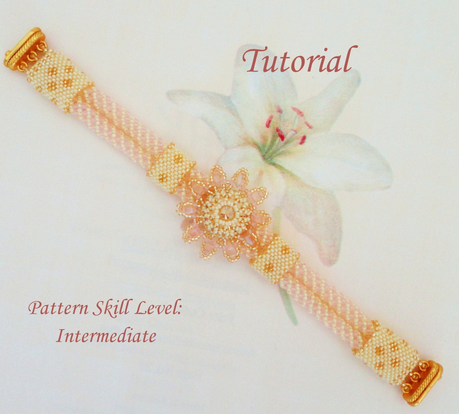 TEA ROSE Beaded Bracelet Beading Tutorial Beadweaving Pattern | Etsy UK