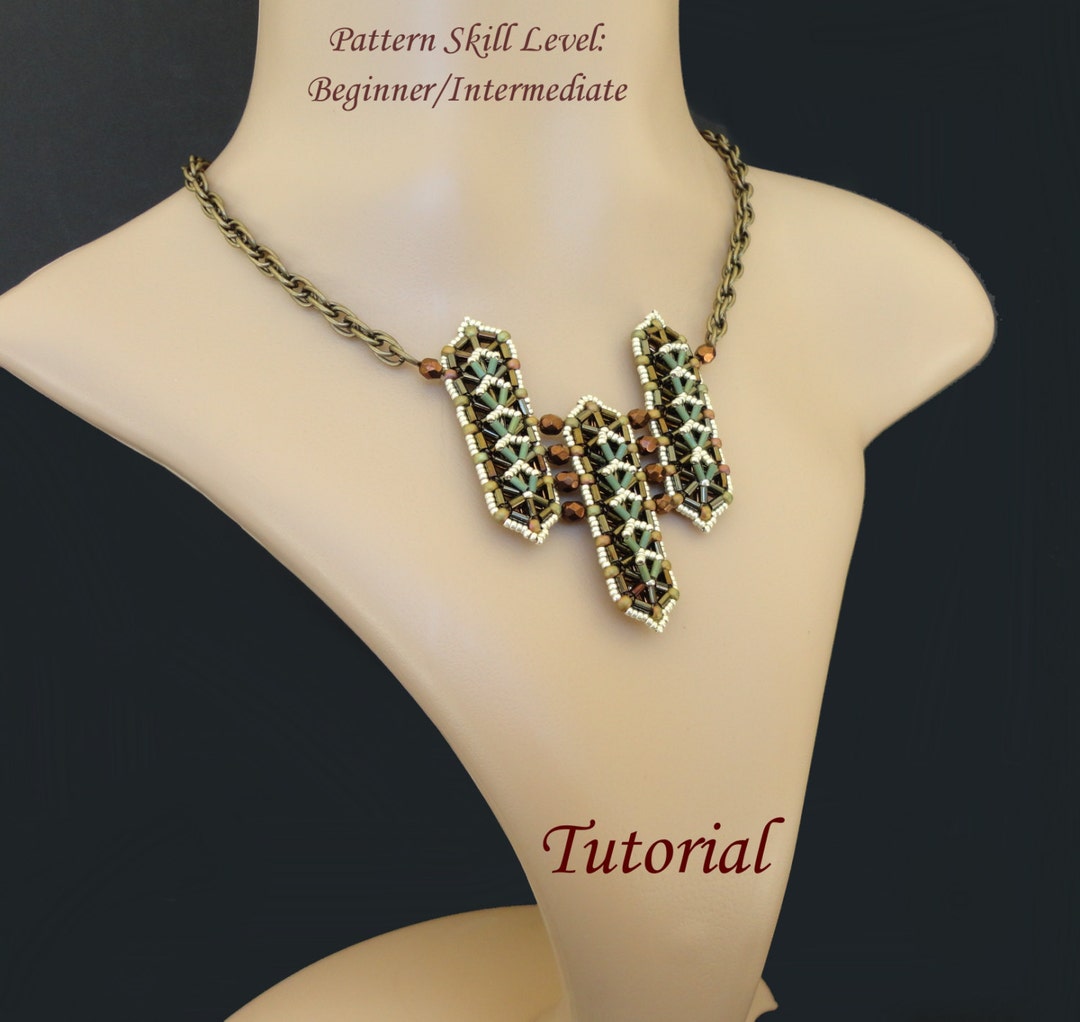 CARTOUCHE Beaded Necklace Beading Tutorial Beadweaving Pattern Seed ...