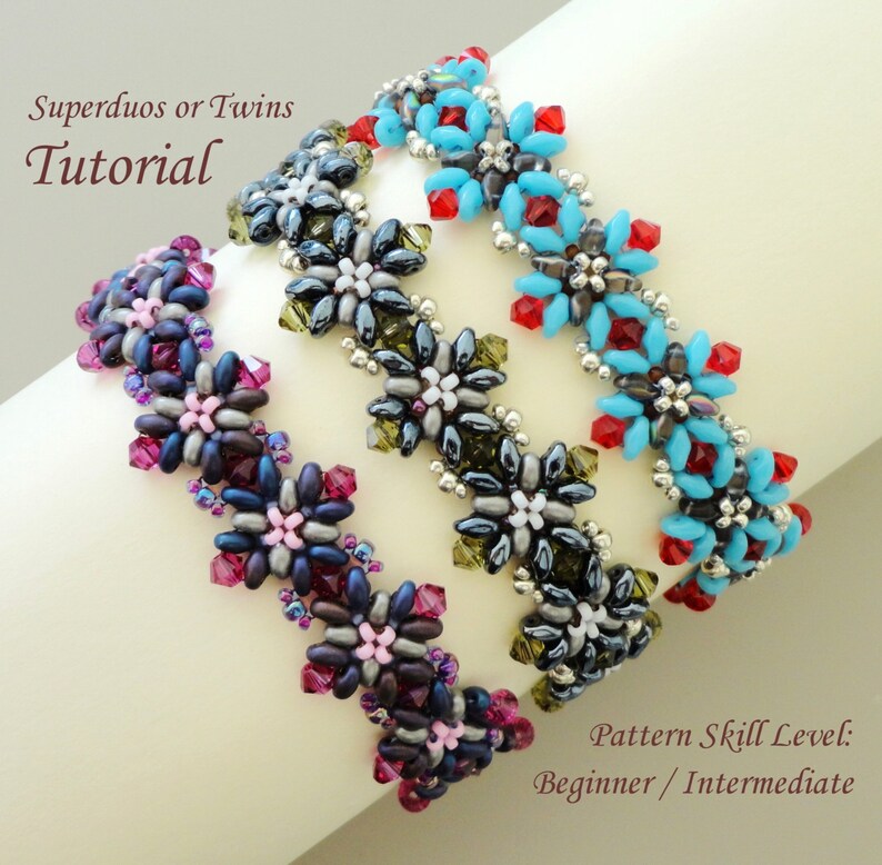 CAPRI Twin Superduo Seed Bead Bracelet Beading Tutorial - Etsy