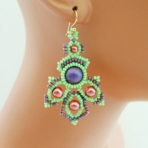 PORPHYR Beaded Earrings Beading Tutorial Beadweaving Pattern Seed Bead ...