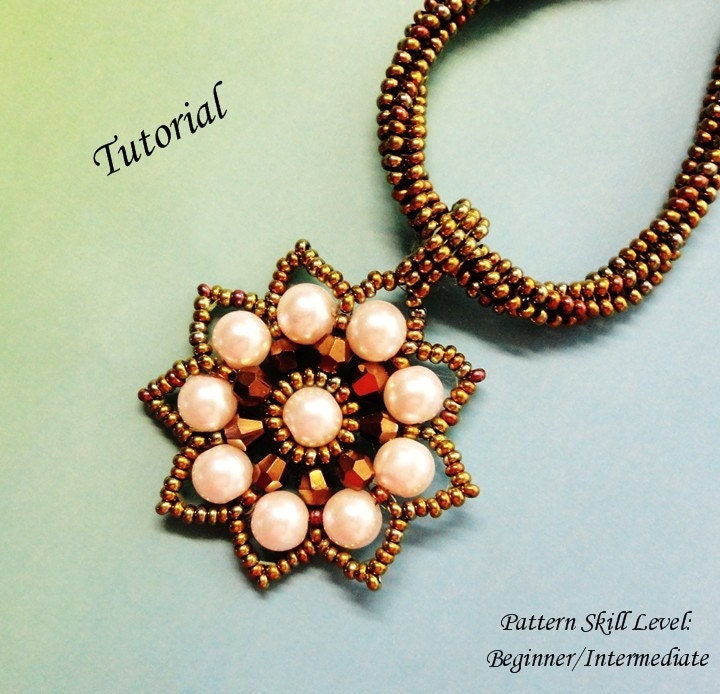 NINE PETALS Beaded Necklace Beading Tutorial Beadweaving | Etsy