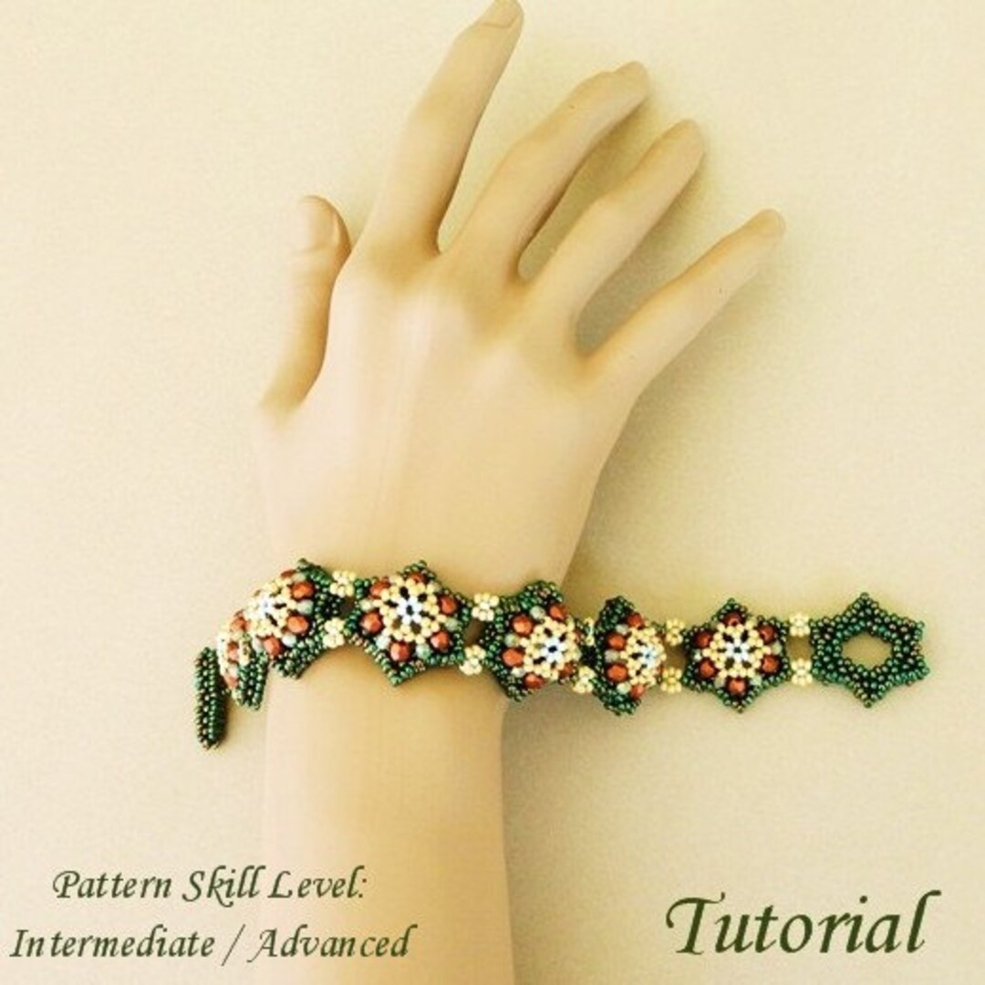 FILIGREE Beaded Bracelet Beading Tutorial Beadweaving Pattern Seed Bead ...