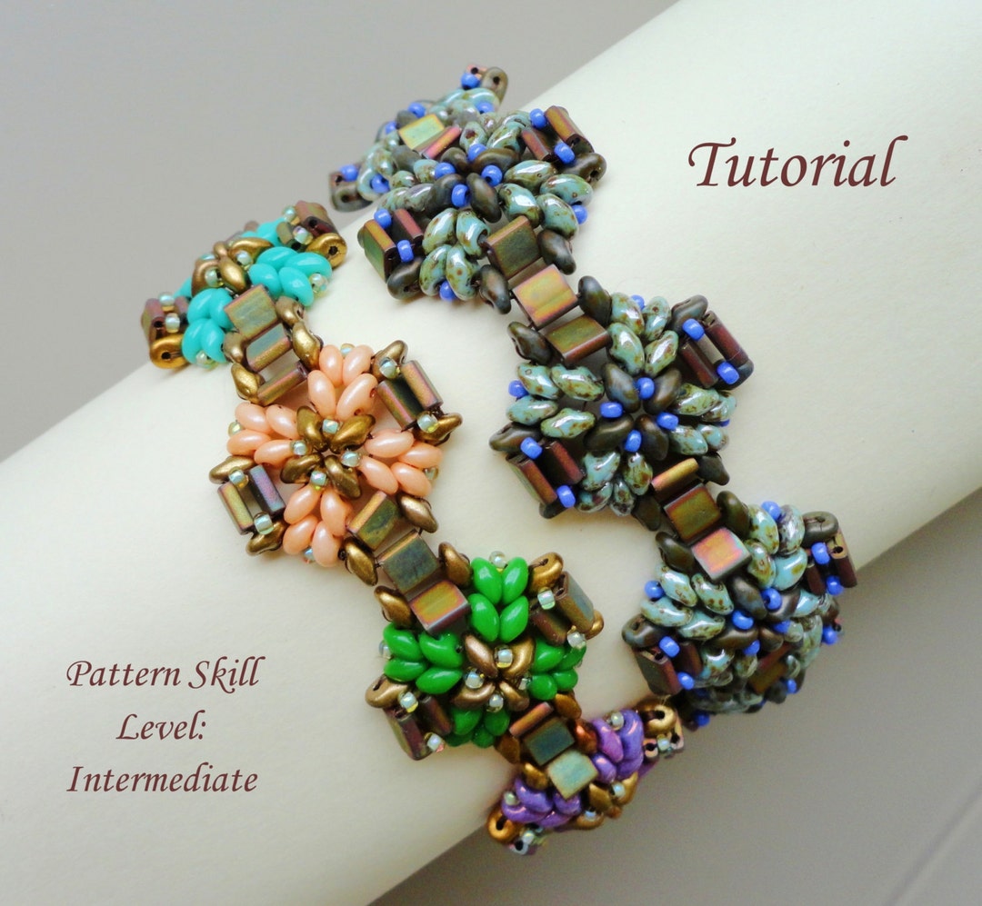 PREDATOR Superduo Beaded Bracelet Beading Tutorial and Pattern Seed ...