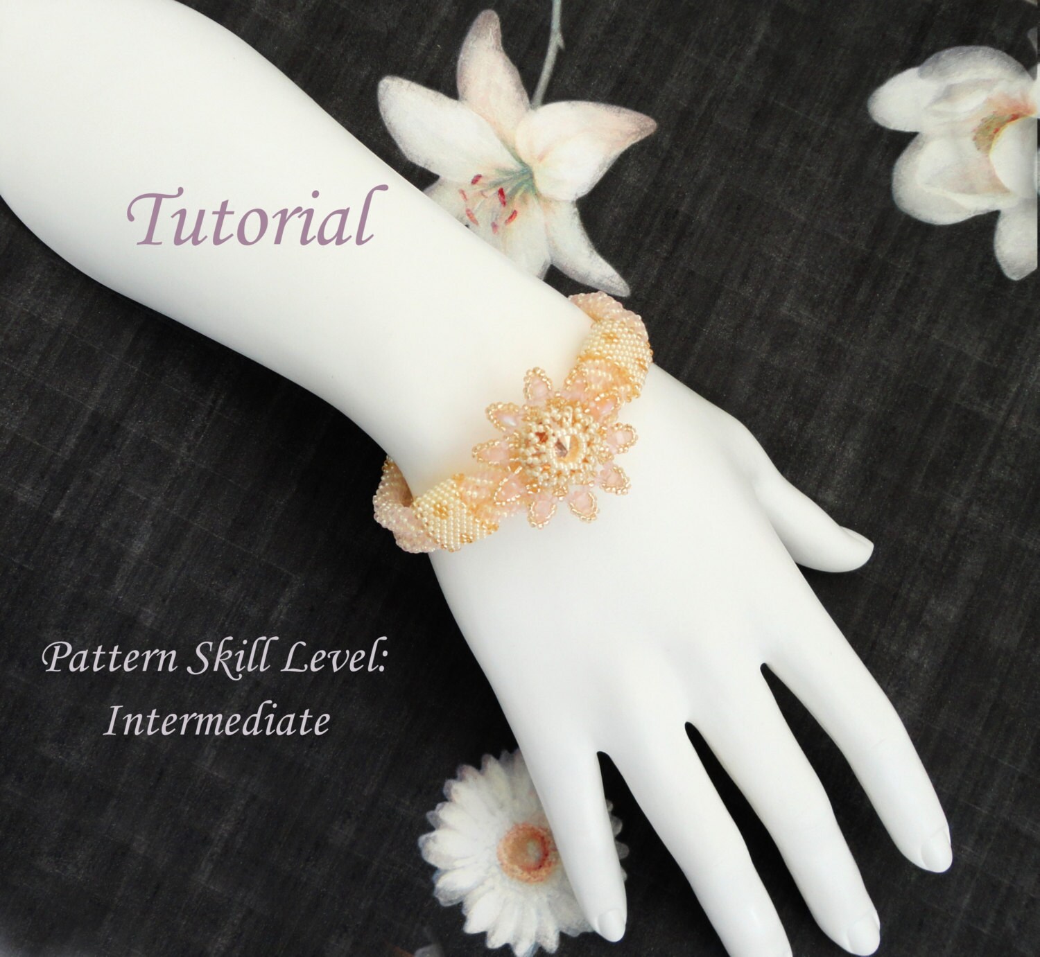 TEA ROSE Beaded Bracelet Beading Tutorial Beadweaving Pattern | Etsy UK