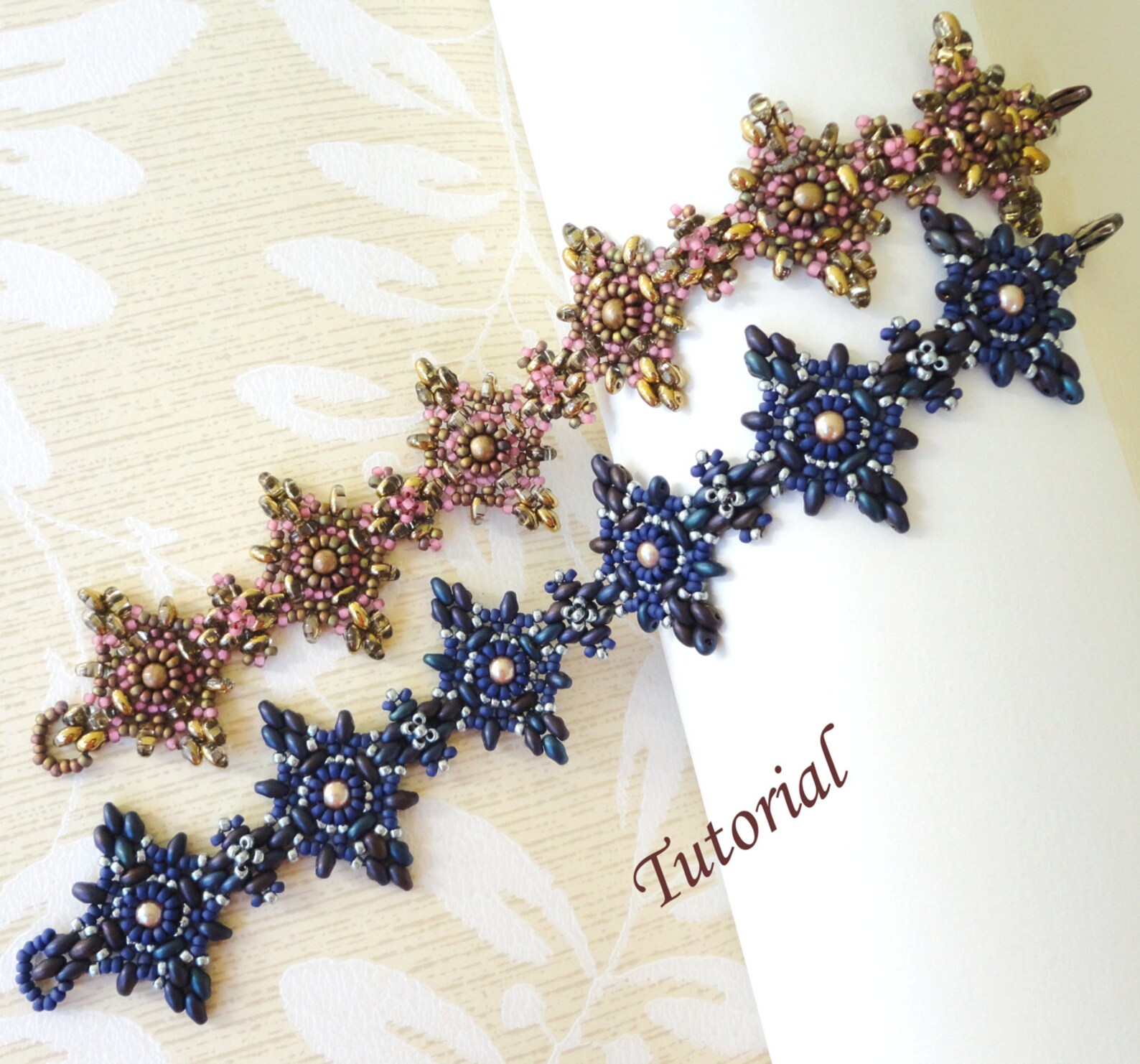 TWIN DIAMONDS Beaded Bracelet Beading Tutorials and Patterns Superduo ...