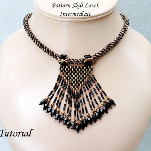 Pattern Seed Necklace Detailed Instructions Beading Netting - Etsy