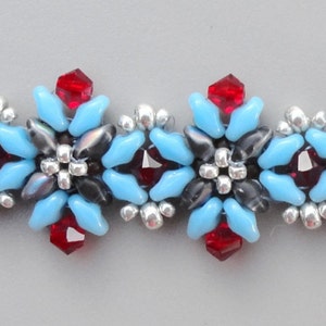 CAPRI Twin Superduo Seed Bead Bracelet Beading Tutorial Beadweaving Pattern Beaded Jewelry ...