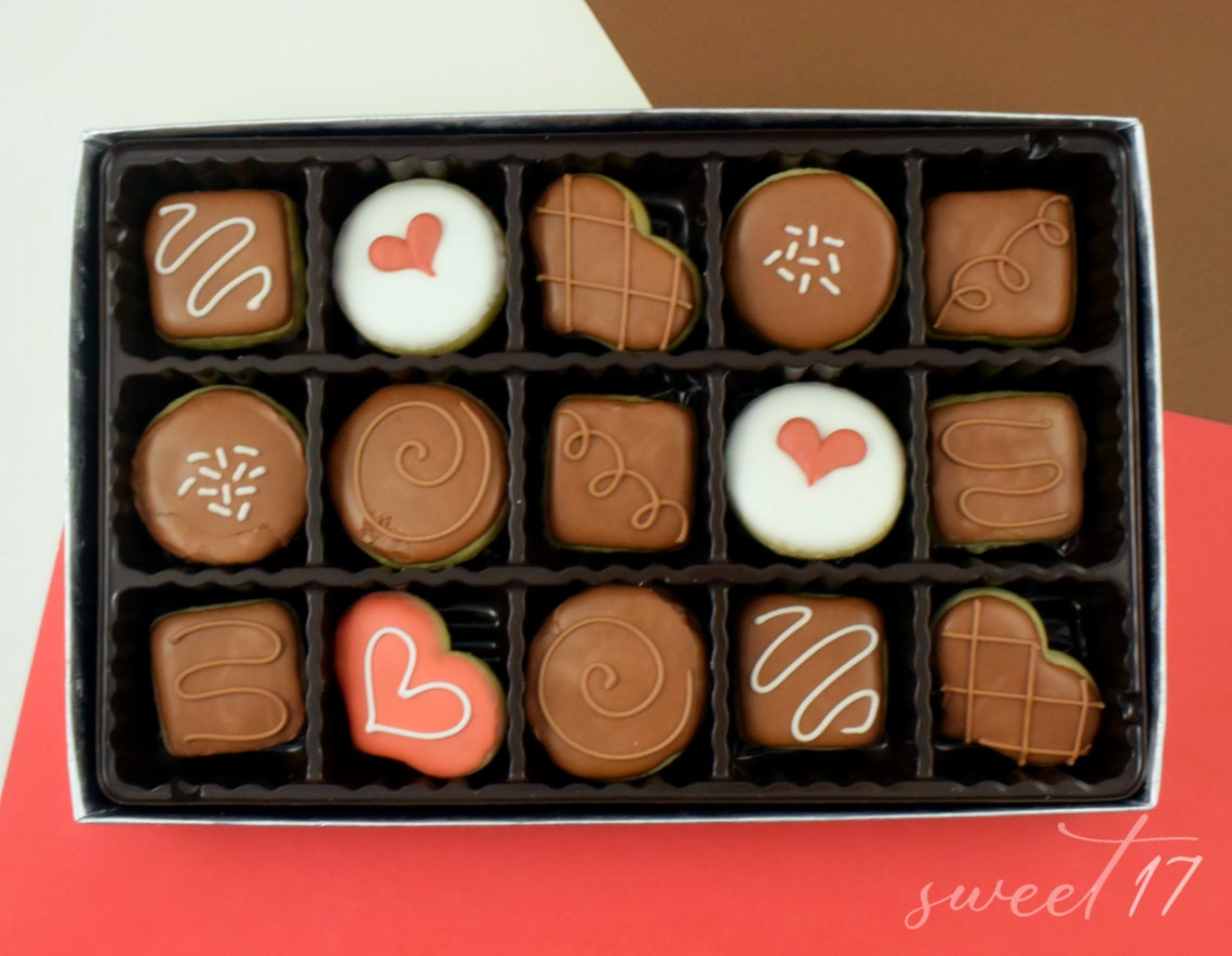 Mini Box of Chocolates Sugar Cookies Gift Box - Etsy