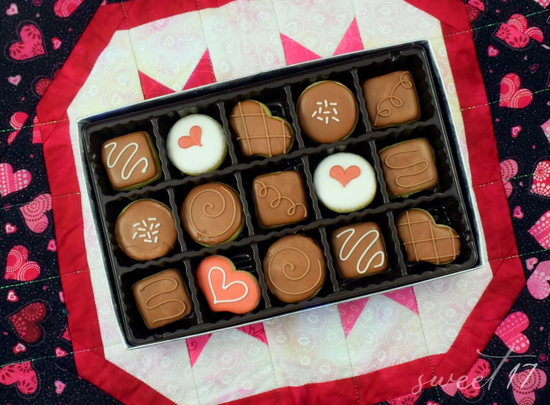 Mini Box of Chocolates Sugar Cookies Gift Box - Etsy