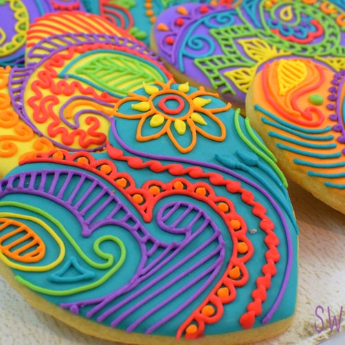 Custom Paisley Lace Sugar Cookies set of Six - Etsy