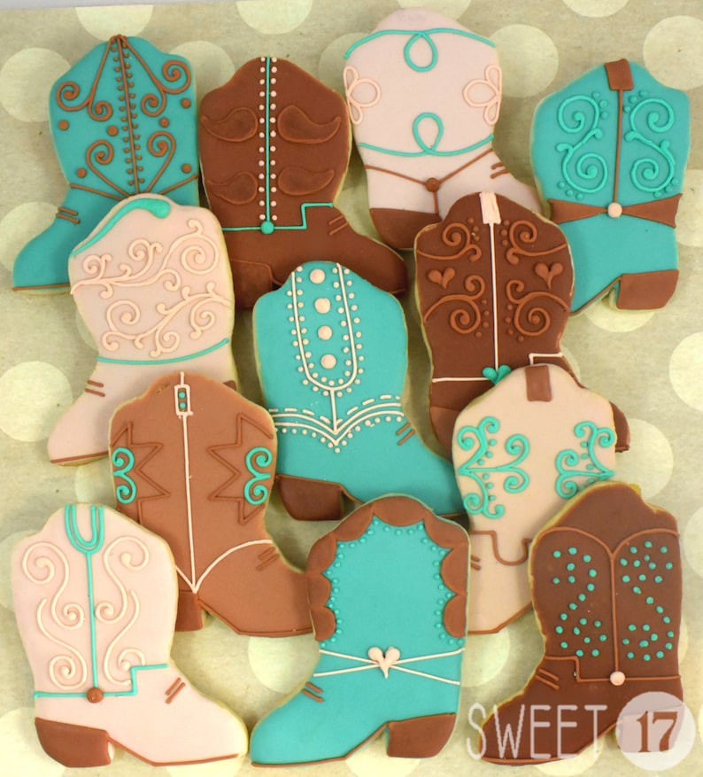 Custom Cowboy Boot Sugar Cookies set of Six - Etsy
