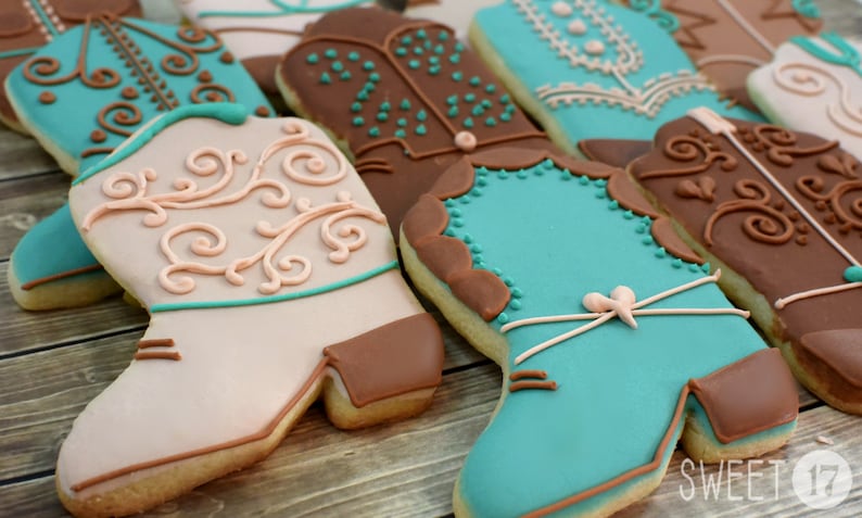 Custom Cowboy Boot Sugar Cookies (set of Six) - Etsy