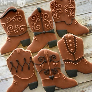 Custom Cowboy Boot Sugar Cookies (set of Six) - Etsy