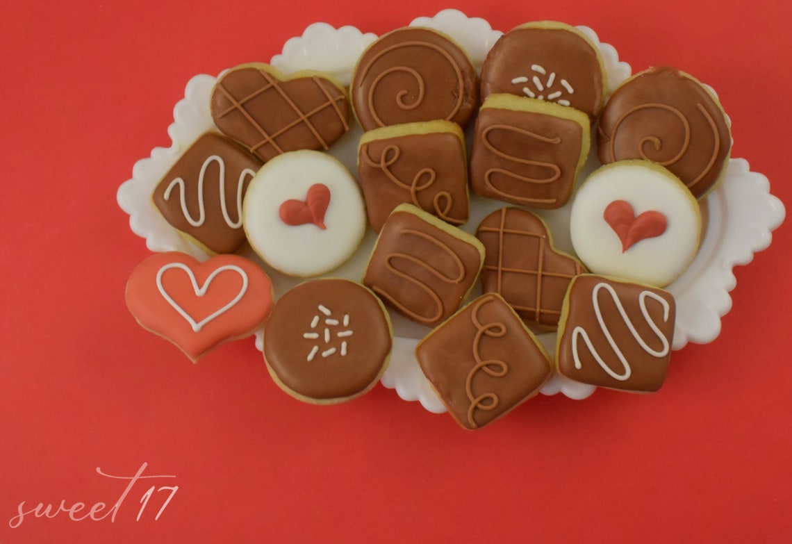 Mini Box of Chocolates Sugar Cookies Gift Box - Etsy