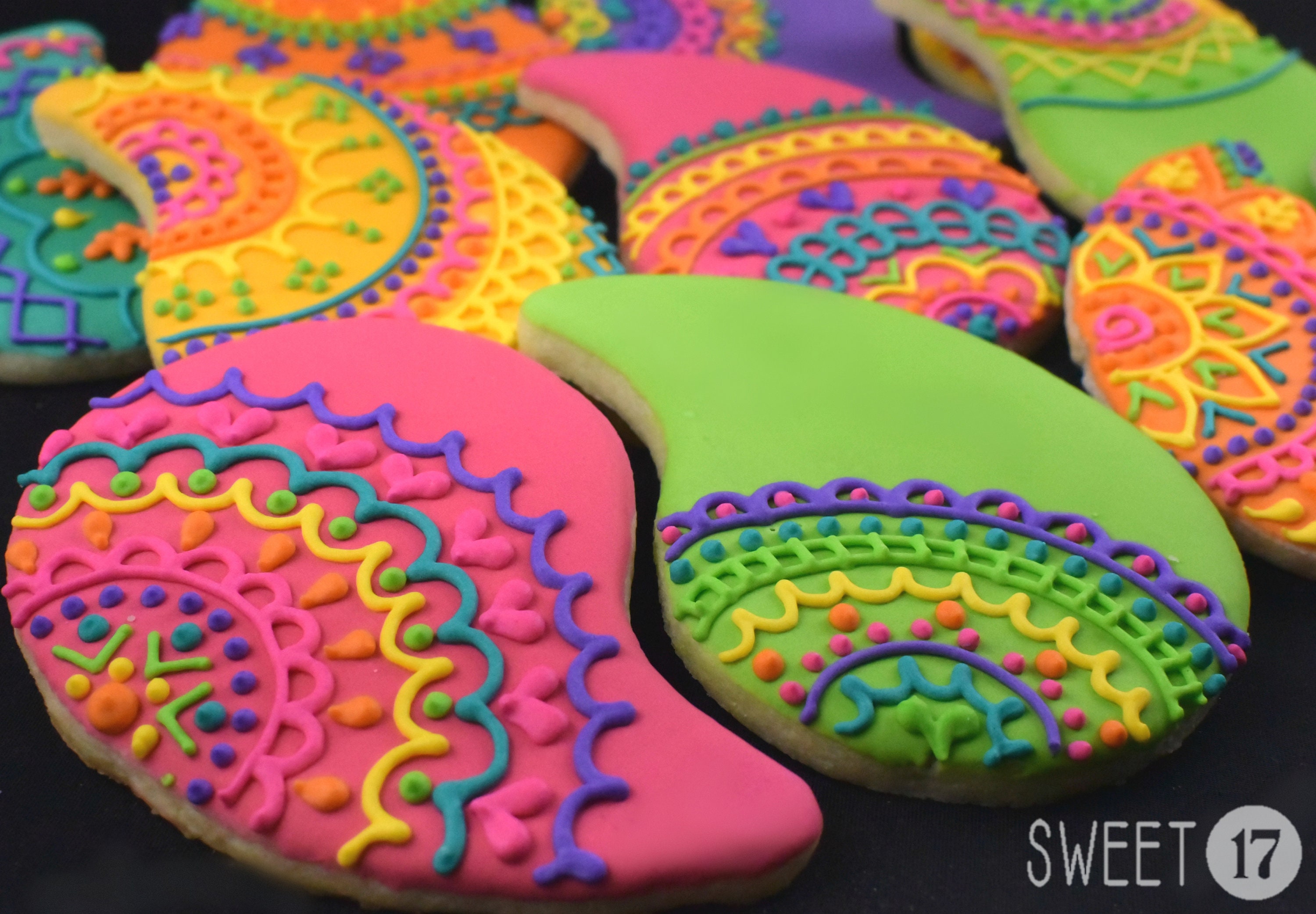 Custom Paisley Lace Sugar Cookies Set of Six | Etsy