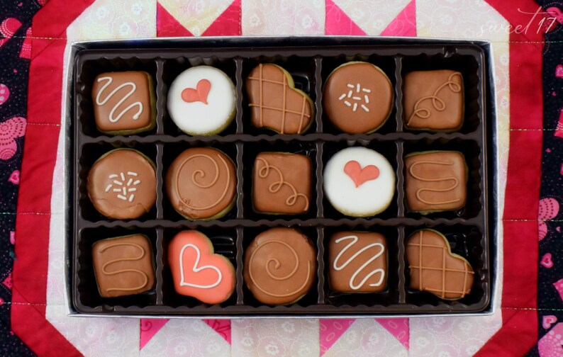 Mini Box of Chocolates Sugar Cookies Gift Box - Etsy