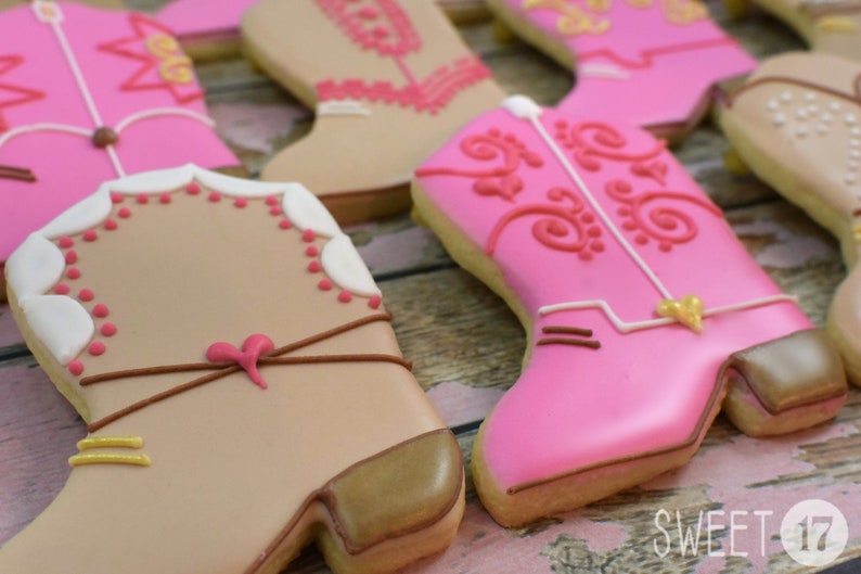 Custom Cowboy Boot Sugar Cookies set of Six - Etsy