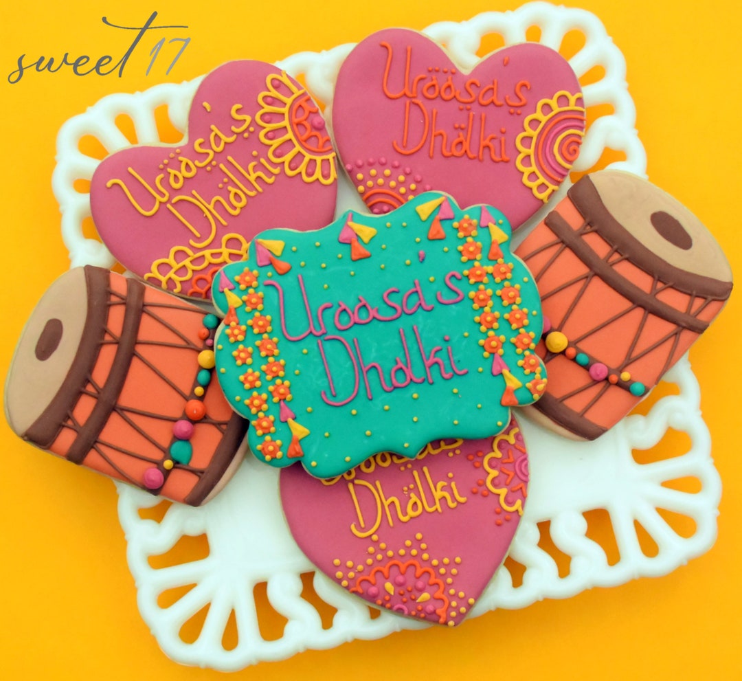 Dholki Sugar Cookies set of Six - Etsy