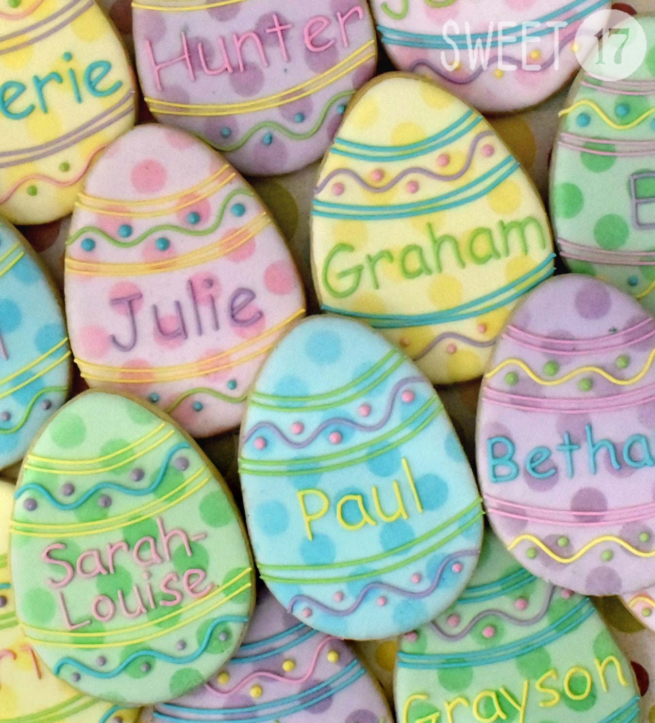 Custom Easter Egg Sugar Cookies (set of Six) - Etsy