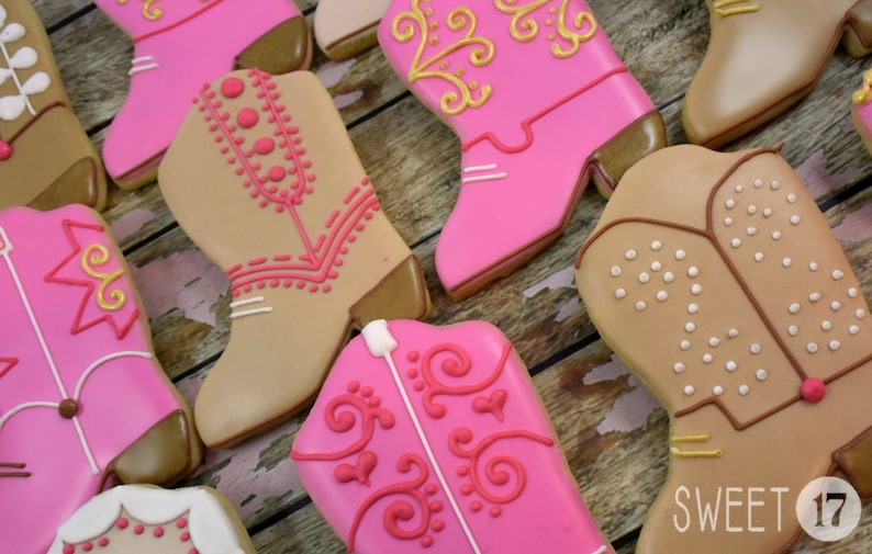 Custom Cowboy Boot Sugar Cookies set of Six - Etsy