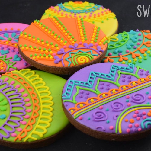 Custom Paisley Lace Sugar Cookies set of Six - Etsy