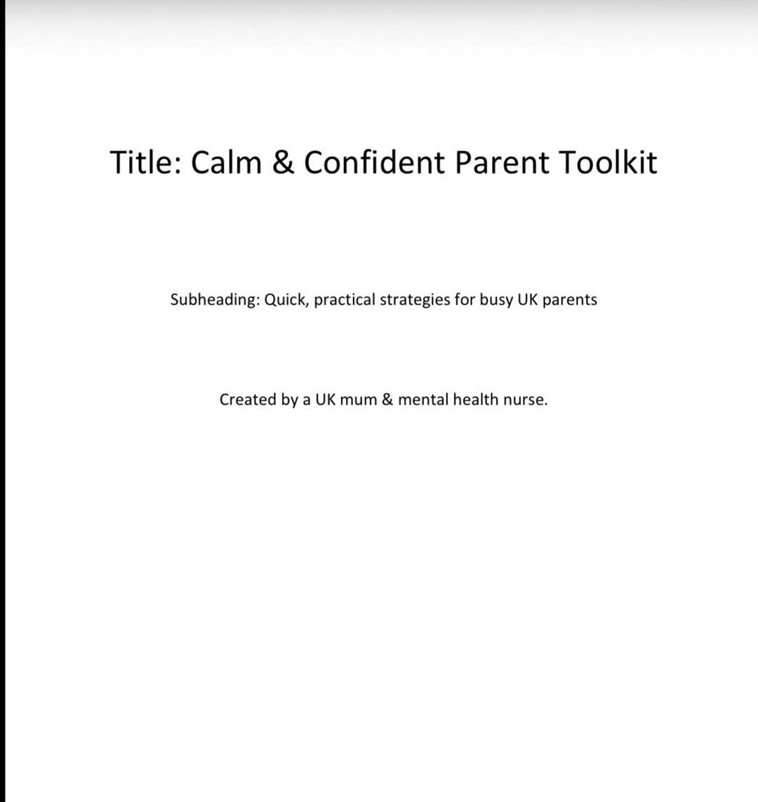 Calm and Confident Parent Toolkit – UK Parents’ Stress Relief & Kids ...